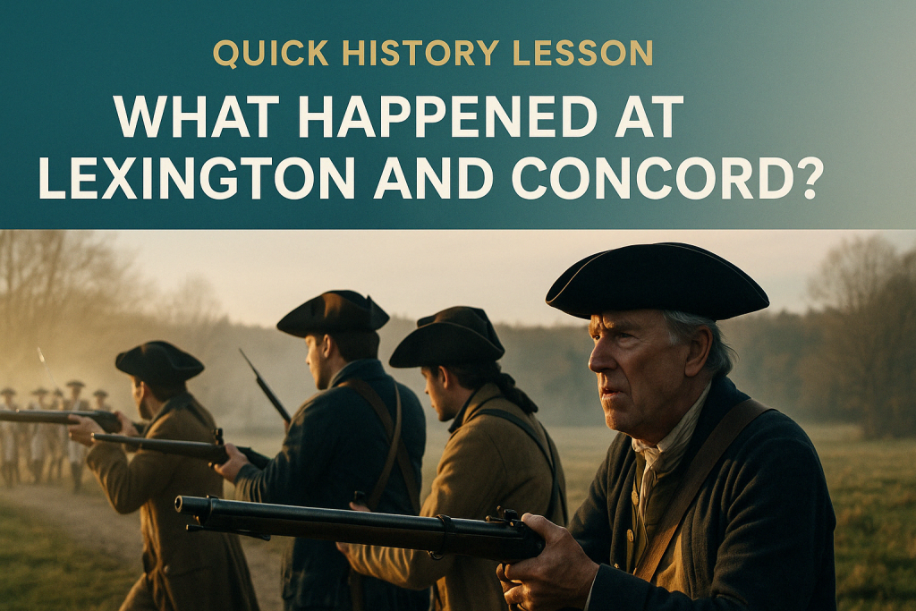 What Happened at Lexington and Concord? English Practice Article - All ...