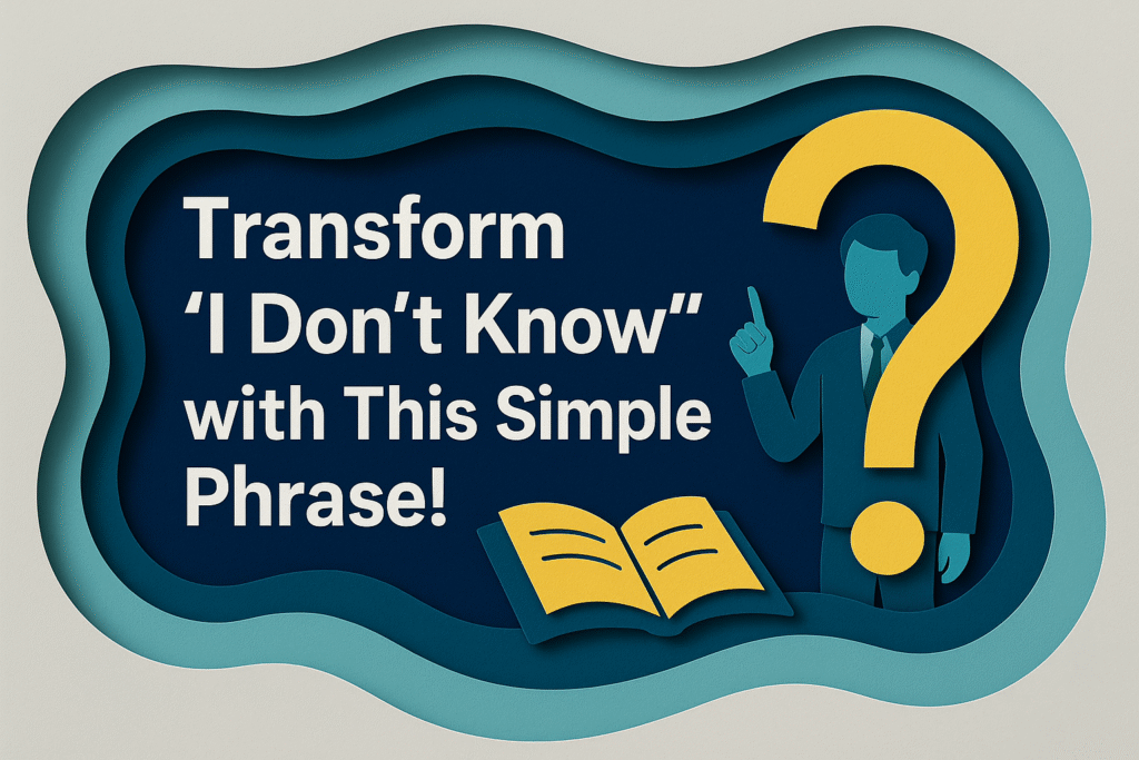 Transform "I Don’t Know" with This Simple Phrase! - All About English ...